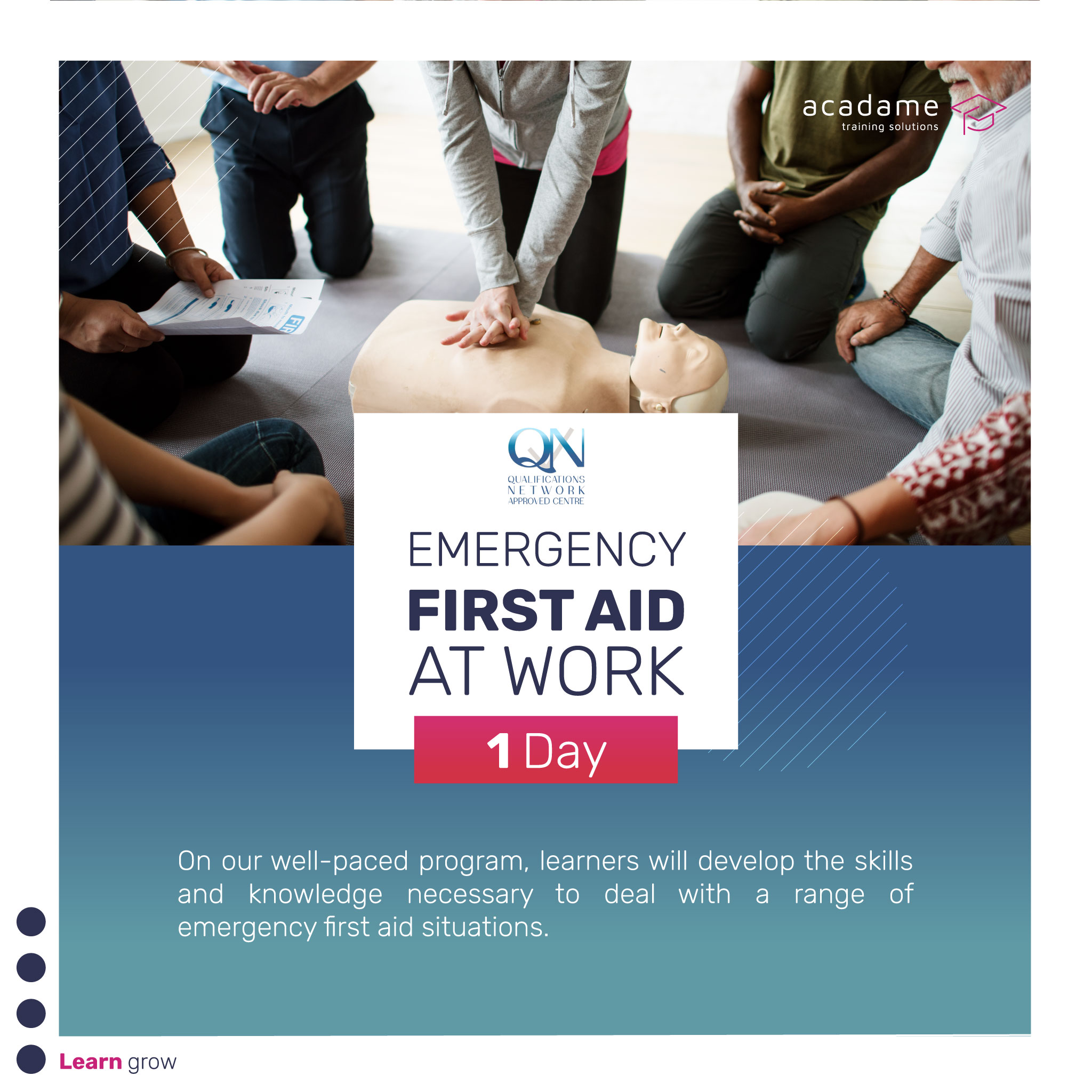 EFAW Manchester | QNUK Emergency First Aid at Work (1 Day) | Acadame
