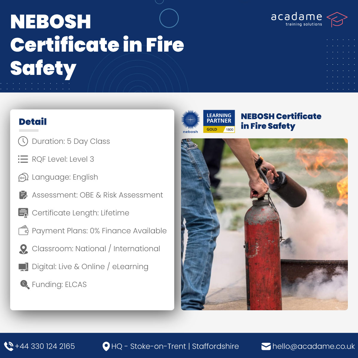 NEBOSH Certificate in Fire Safety | Fire Safety Course | Acadame